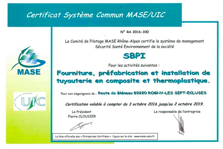 CERTIFICATIONS - SBPI